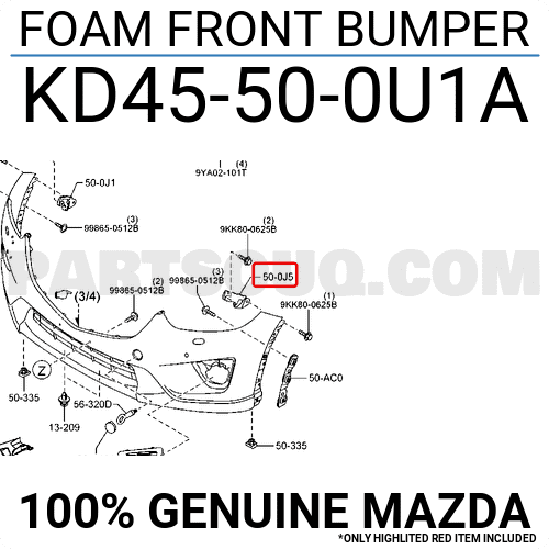 FOAM FRONT BUMPER KD45500U1A | Mazda Parts | PartSouq