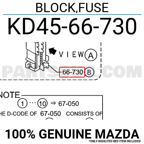 BLOCK,FUSE KD4566730 | Mazda Parts | PartSouq