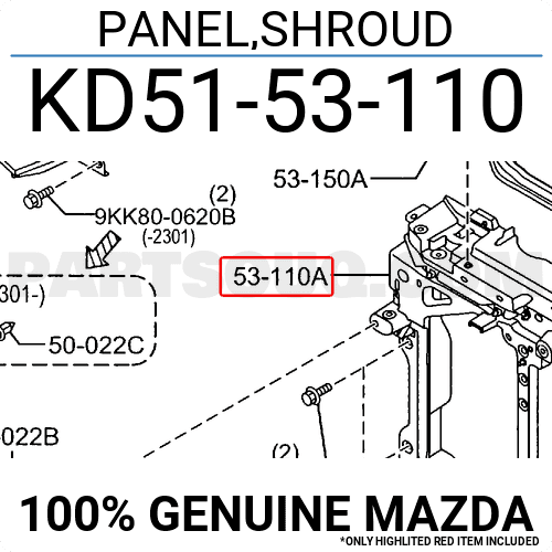 PANEL,SHROUD KD5153110 | Mazda Parts | PartSouq
