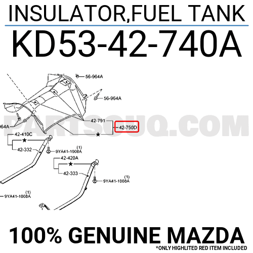 INSULATOR,FUEL TANK KD5342740A | Mazda Parts | PartSouq