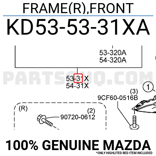FRAME(R),FRONT KD535331XA | Mazda Parts | PartSouq