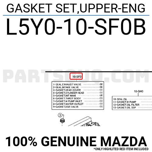 GASKET SET,UPPER-ENG L5Y010SF0B | Mazda Parts | PartSouq