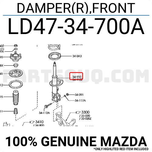 DAMPER(R),FRONT LD4734700A | Mazda Parts | PartSouq
