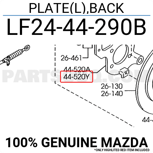 PLATE(L),BACK LF2444290B | Mazda Parts | PartSouq