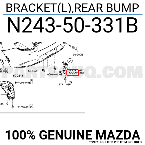 BRACKET(L),REAR BUMP N24350331B | Mazda Parts | PartSouq