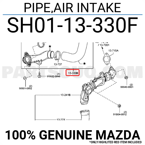 PIPE,AIR INTAKE SH0113330F | Mazda Parts | PartSouq