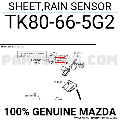 SHEET,RAIN SENSOR TK80665G2 | Mazda Parts | PartSouq