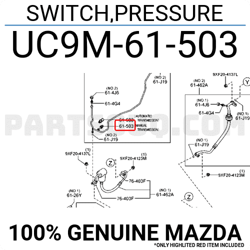 SWITCH,PRESSURE UC9M61503 | Mazda Parts | PartSouq