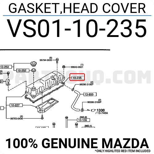 GASKET,HEAD COVER VS0110235 | Mazda Parts | PartSouq
