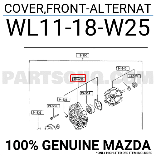 COVER,FRONT-ALTERNAT WL1118W25 | Mazda Parts | PartSouq