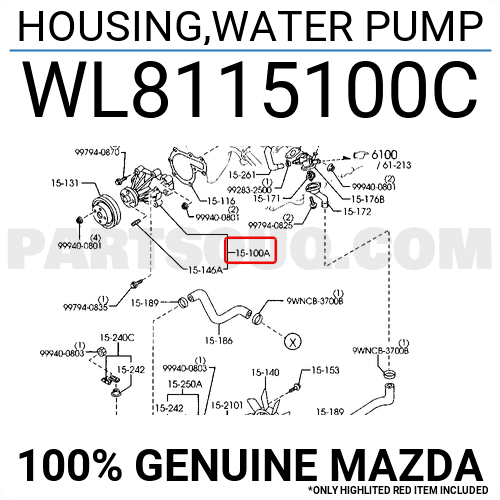 HOUSING,WATER PUMP WL8115100C | Mazda Parts | PartSouq