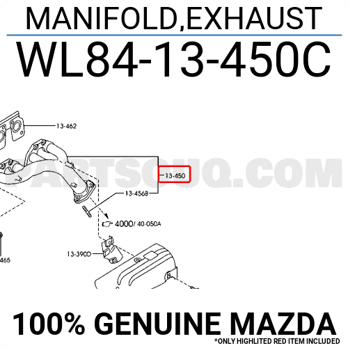 MANIFOLD,EXHAUST WL8413450C | Mazda Parts | PartSouq