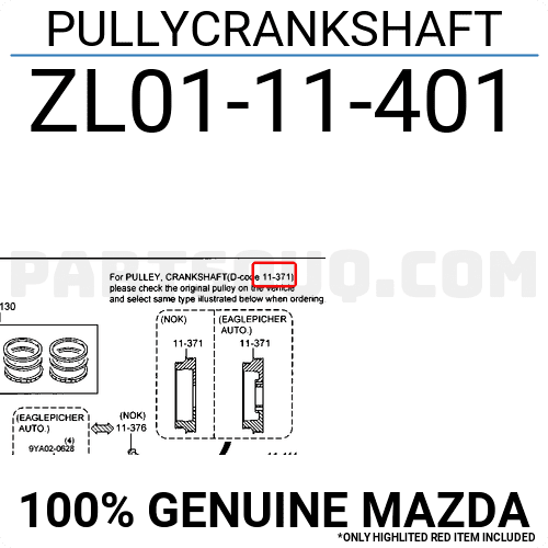 PULLYCRANKSHAFT ZL0111401 | Mazda Parts | PartSouq