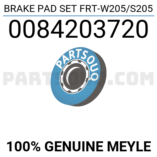 BRAKE PAD SET FRT-W205/S205 0084203720 | Meyle Parts | PartSouq