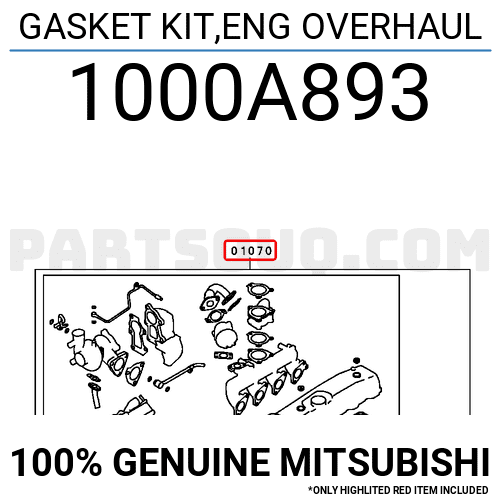 GASKET KIT,ENG OVERHAUL 1000A893 | Mitsubishi Parts | PartSouq