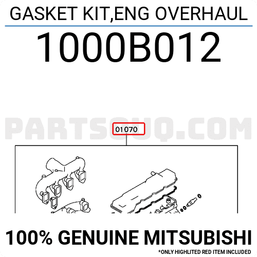GASKET KIT,ENG OVERHAUL 1000B012 | Mitsubishi Parts | PartSouq