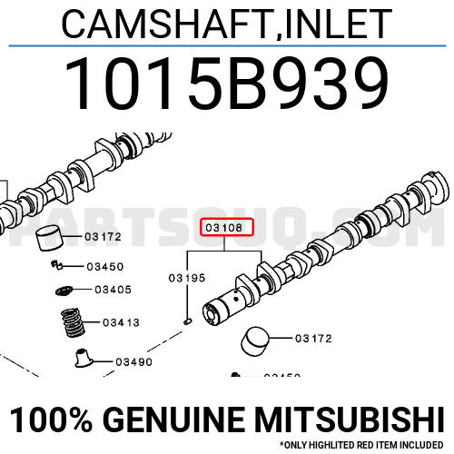 CAMSHAFT,INLET 1015B939 | Mitsubishi Parts | PartSouq