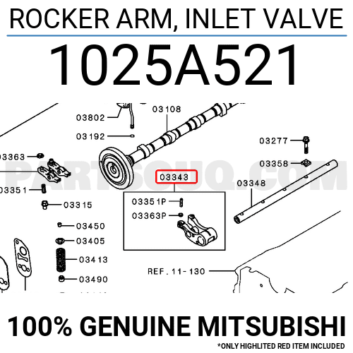 ROCKER ARM, INLET VALVE 1025A521 | Mitsubishi Parts | PartSouq