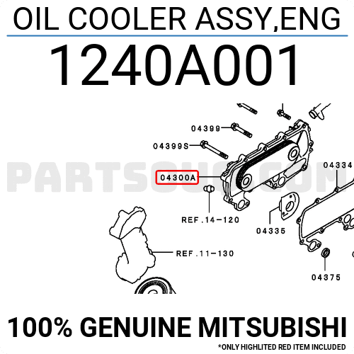 OIL COOLER ASSY,ENG 1240A001 | Mitsubishi Parts | PartSouq