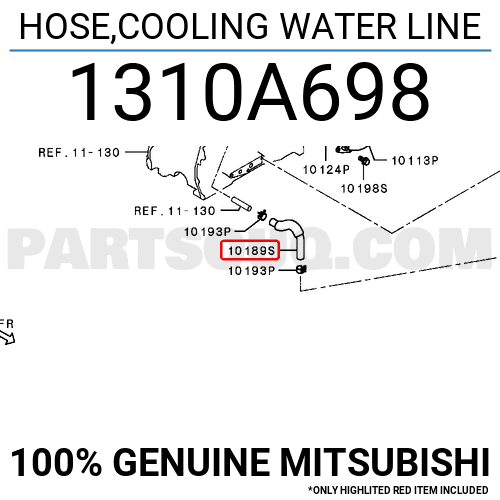 HOSE,COOLING WATER LINE 1310A698 | Mitsubishi Parts | PartSouq