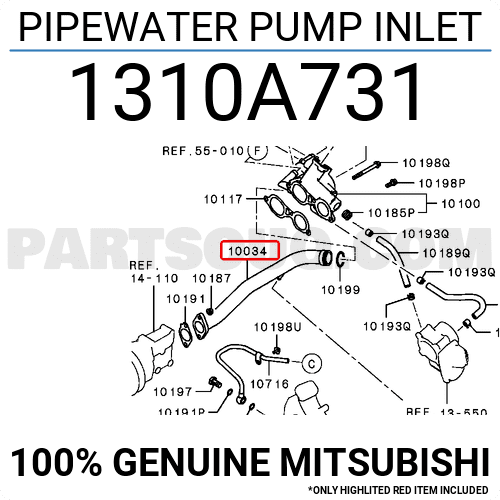 PIPEWATER PUMP INLET 1310A731 | Mitsubishi Parts | PartSouq