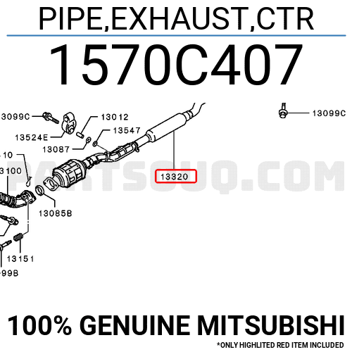 PIPE,EXHAUST,CTR 1570C407 | Mitsubishi Parts | PartSouq