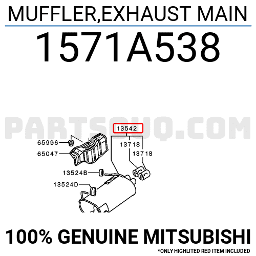 MUFFLER,EXHAUST MAIN 1571A538 | Mitsubishi Parts | PartSouq