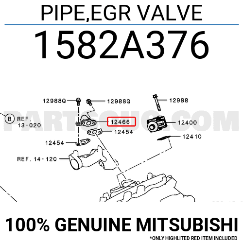 PIPE,EGR VALVE 1582A376 | Mitsubishi Parts | PartSouq