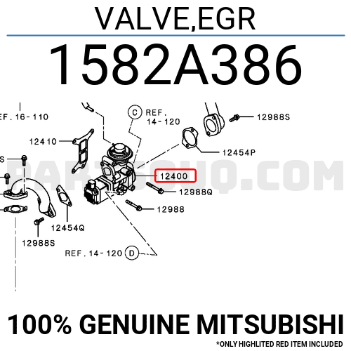 VALVE,EGR 1582A386 | Mitsubishi Parts | PartSouq