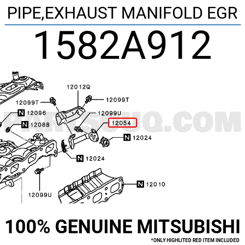 PIPE,EXHAUST MANIFOLD EGR 1582A912 | Mitsubishi Parts | PartSouq