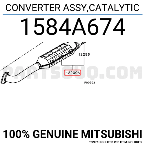 CONVERTER ASSY,CATALYTIC 1584A674 | Mitsubishi Parts | PartSouq