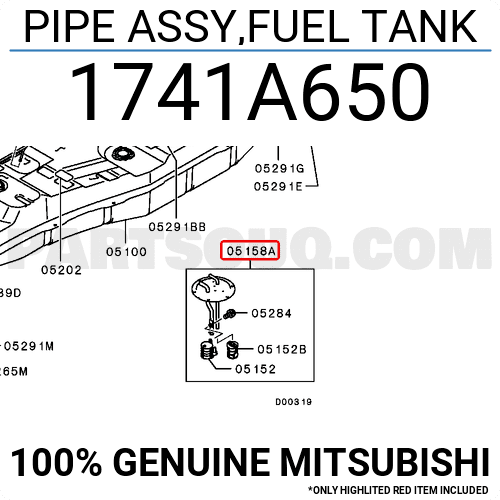 PIPE ASSY,FUEL TANK 1741A650 | Mitsubishi Parts | PartSouq