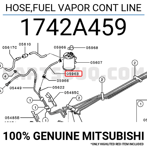 HOSE,FUEL VAPOR CONT LINE 1742A459 | Mitsubishi Parts | PartSouq