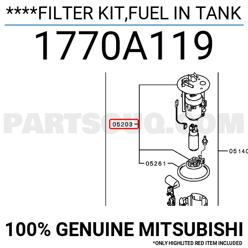 FILTER KIT,FUEL IN TANK 1770A119 | Mitsubishi Parts | PartSouq