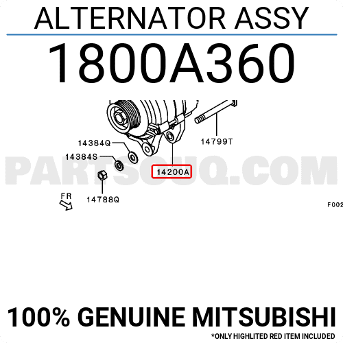 ALTERNATOR ASSY 1800A360 | Mitsubishi Parts | PartSouq