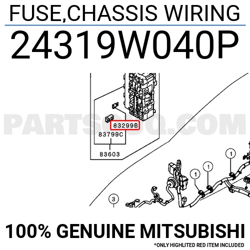 FUSE,CHASSIS WIRING 24319W040P | Mitsubishi Parts | PartSouq
