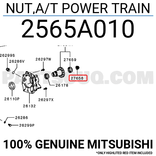 NUT,A/T POWER TRAIN 2565A010 | Mitsubishi Parts | PartSouq