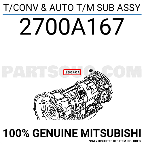 T/CONV & AUTO T/M SUB ASSY 2700A167 | Mitsubishi Parts | PartSouq