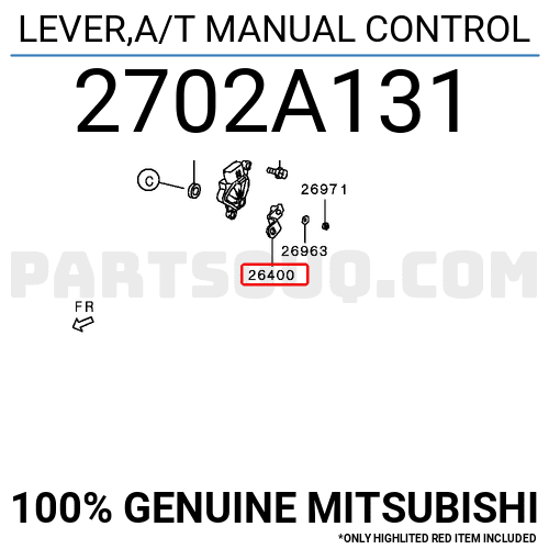 LEVER,A/T MANUAL CONTROL 2702A131 | Mitsubishi Parts | PartSouq