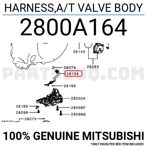 HARNESS,A/T VALVE BODY 2800A164 | Mitsubishi Parts | PartSouq