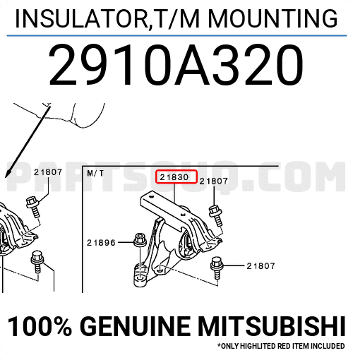INSULATOR,T/M MOUNTING 2910A320 | Mitsubishi Parts | PartSouq
