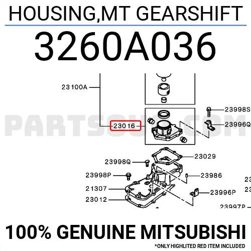 HOUSING,MT GEARSHIFT 3260A036 | Mitsubishi Parts | PartSouq