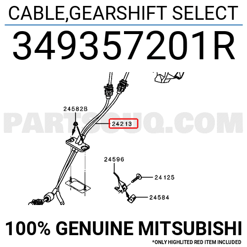 CABLE,GEARSHIFT SELECT 349357201R | Mitsubishi Parts | PartSouq