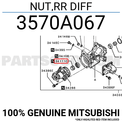 NUT,RR DIFF 3570A067 | Mitsubishi Parts | PartSouq