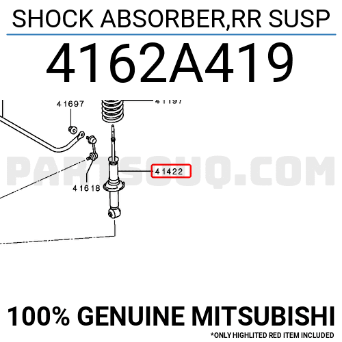 SHOCK ABSORBER,RR SUSP 4162A419 | Mitsubishi Parts | PartSouq