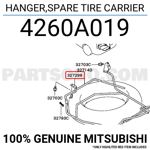 HANGER,SPARE TIRE CARRIER 4260A019 | Mitsubishi Parts | PartSouq