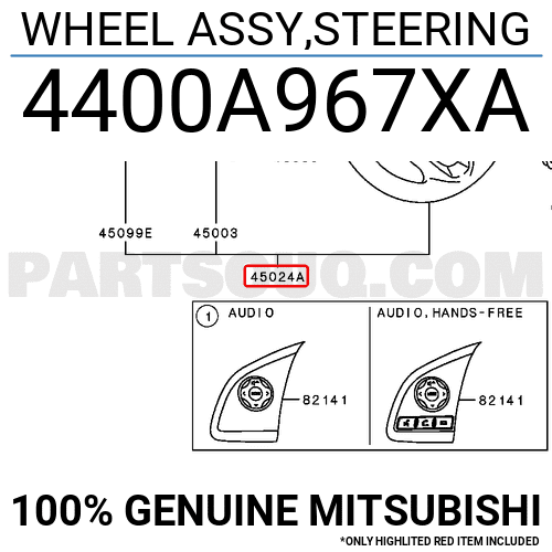 WHEEL ASSY,STEERING 4400A967XA | Mitsubishi Parts | PartSouq