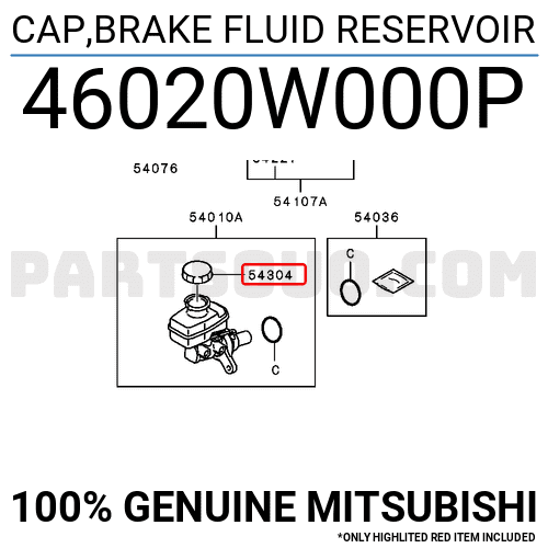 CAP,BRAKE FLUID RESERVOIR 46020W000P | Mitsubishi Parts | PartSouq