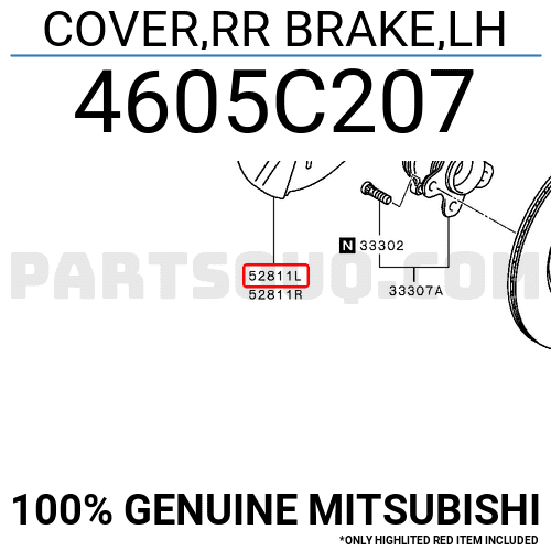 COVER,RR BRAKE,LH 4605C207 | Mitsubishi Parts | PartSouq