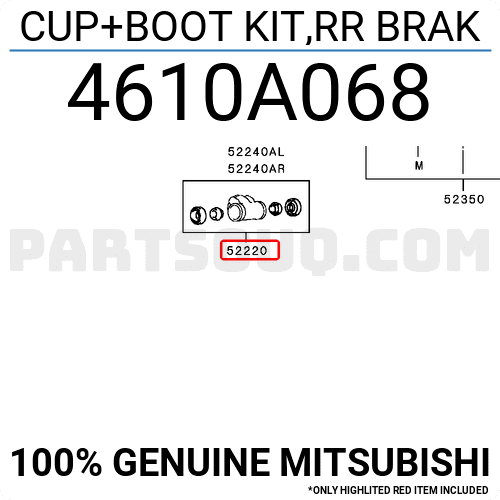 CUP+BOOT KIT,RR BRAK 4610A068 | Mitsubishi Parts | PartSouq